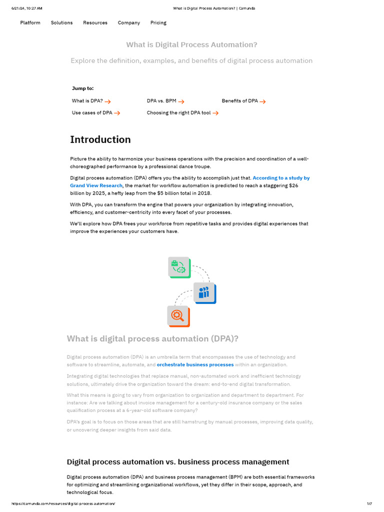 What is Digital Process Automation_ _ Camunda | PDF | Business Process Management | Automation