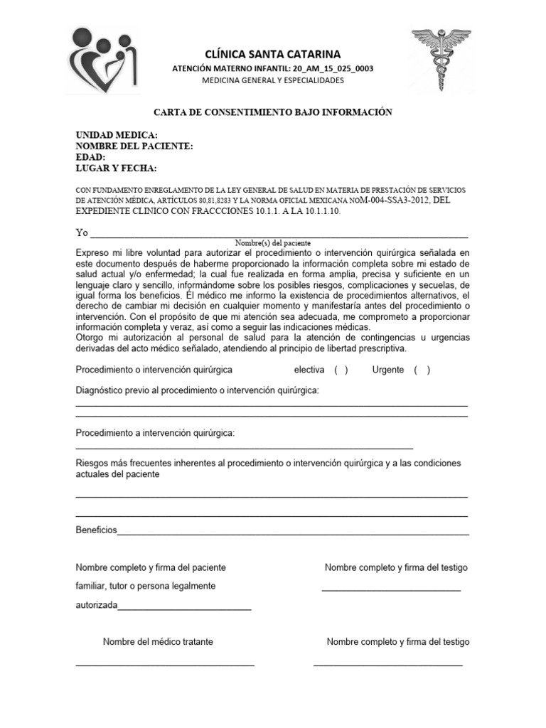 Consentimiento Informado | PDF | Consentimiento informado | Medicina CLINICA
