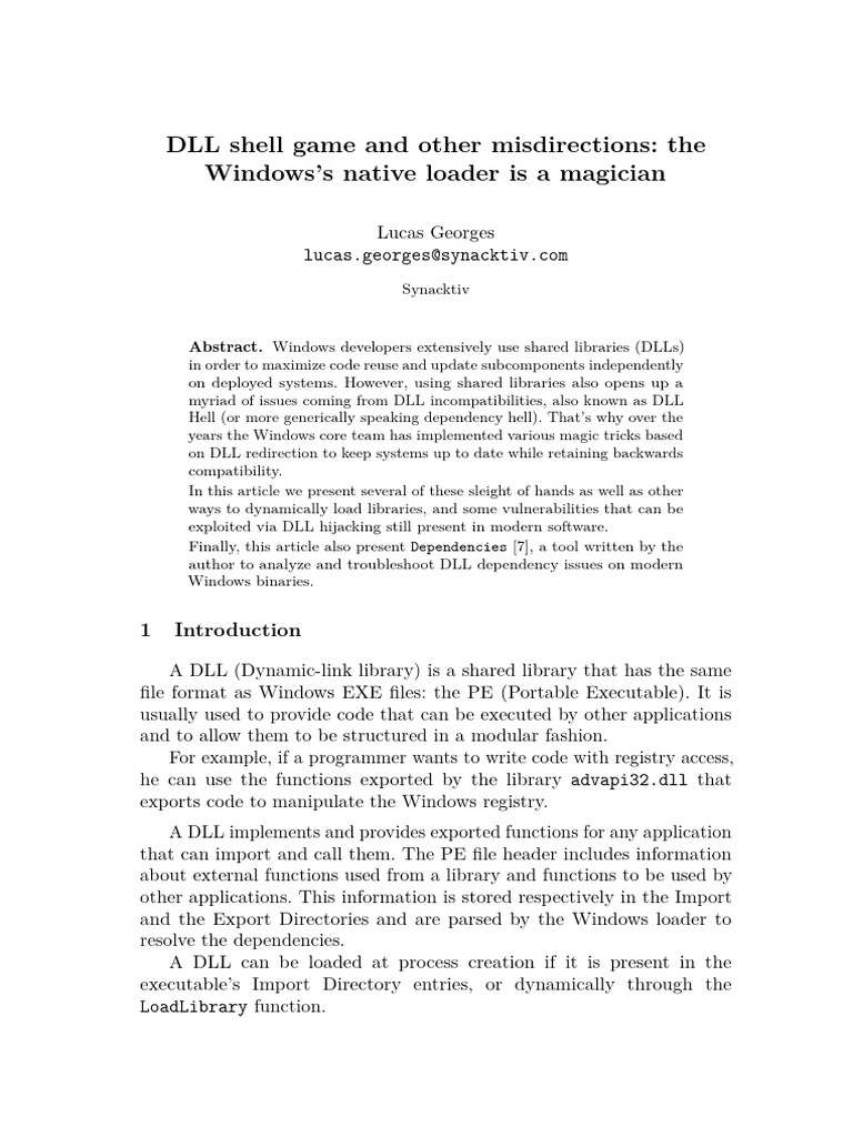 SSTIC2019-Article-dll Shell Game and Other Misdirections-Georges | PDF ...