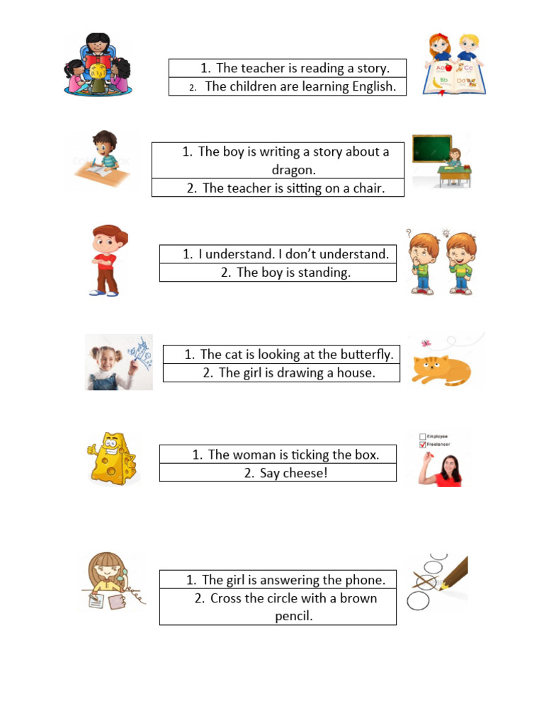 Worksheet at School VERBS 2018 Starters | PDF