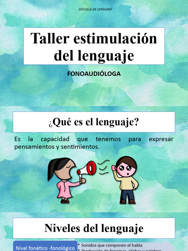Taller Estimulación Del Lenguaje | PDF | Palabra | Comunicación humana