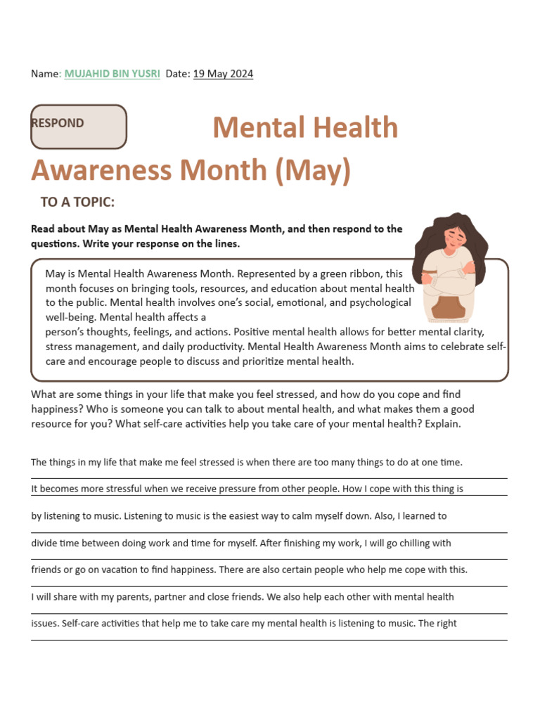 Mental Health Awareness Reflection | PDF