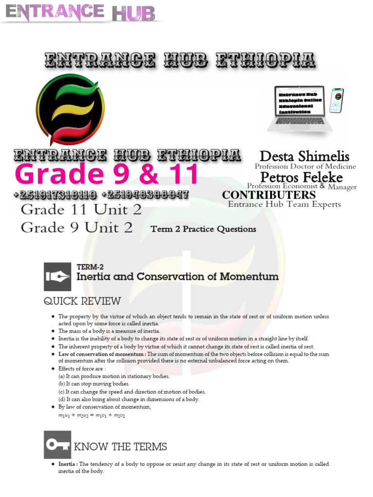 Inertia & Momentum: Key Concepts | PDF | Inertia | Force