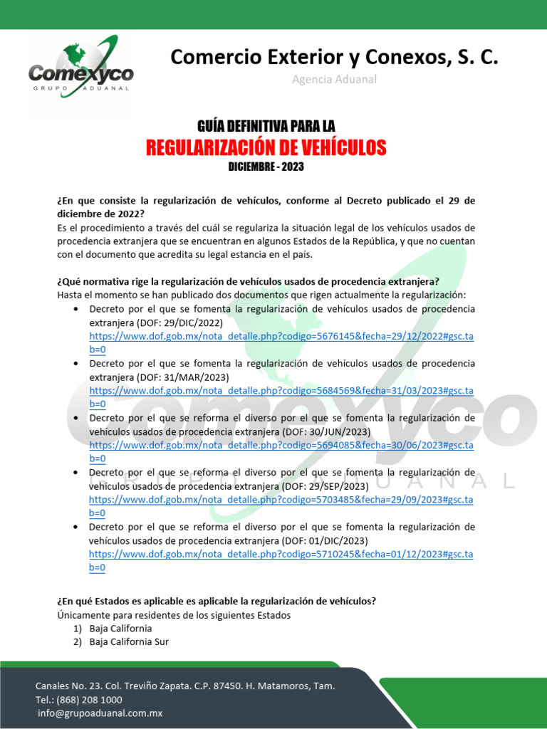 Guia Definitiva para La Regularizacion de Vehiculos 2023 Version ... Guia Definitiva para La Regularizacion de Vehiculos 2023 Version ...