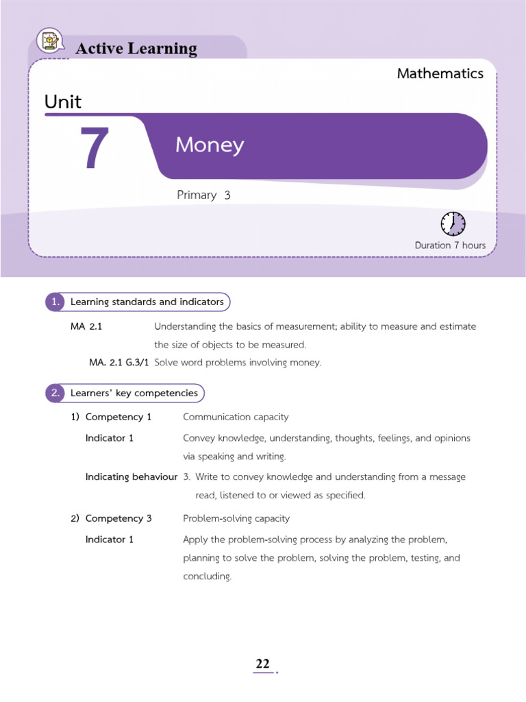 Money Problem-Solving Unit Plan | PDF | Educational Assessment | Learning