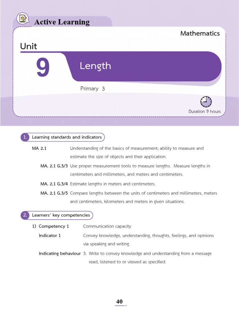 1316021AL TM Primary 3B Unit 8 Length | PDF | Educational Assessment | Learning