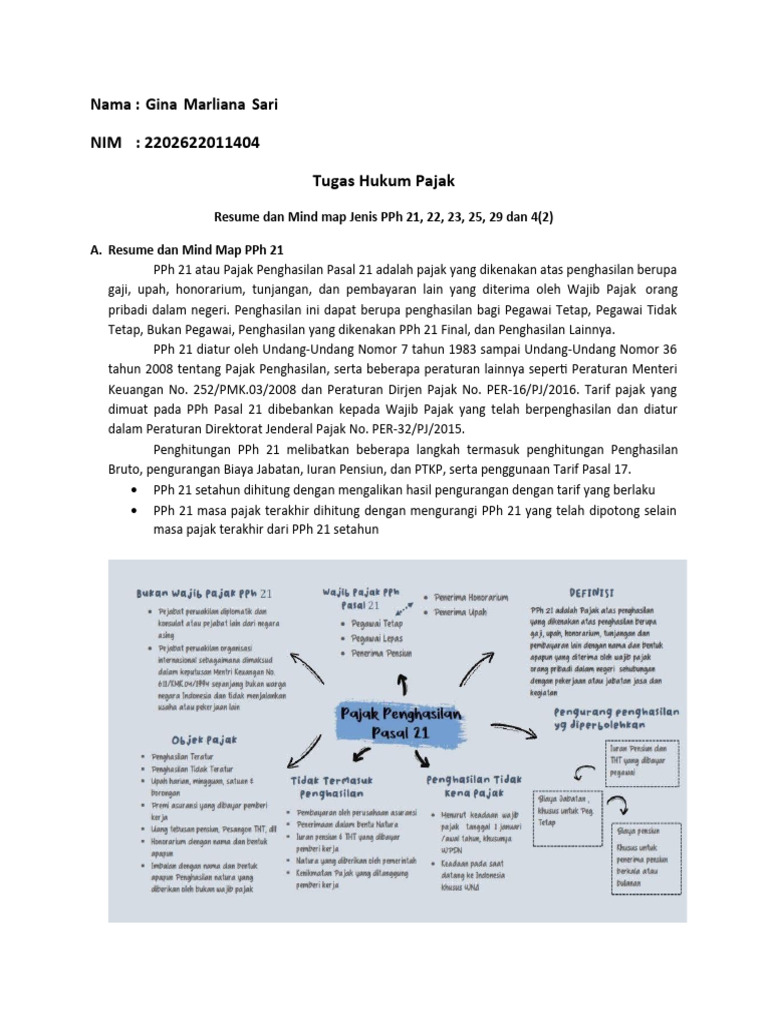 Resume Dan Mind Map Pajak | PDF | Pengelolaan Keuangan & Uang
