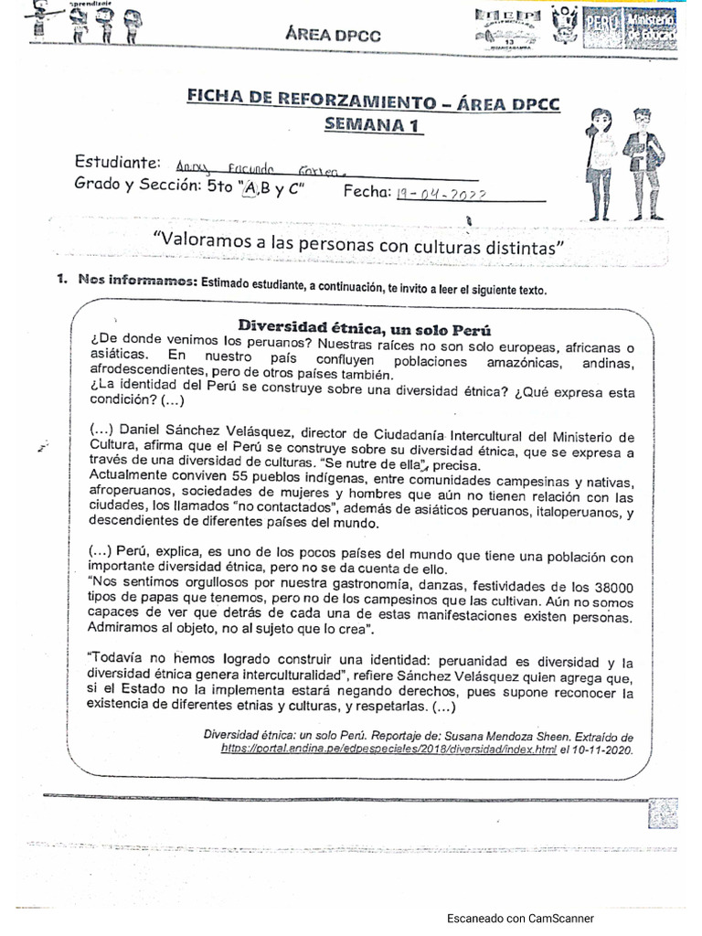 Fichas de Reforzamiento DPCC | PDF