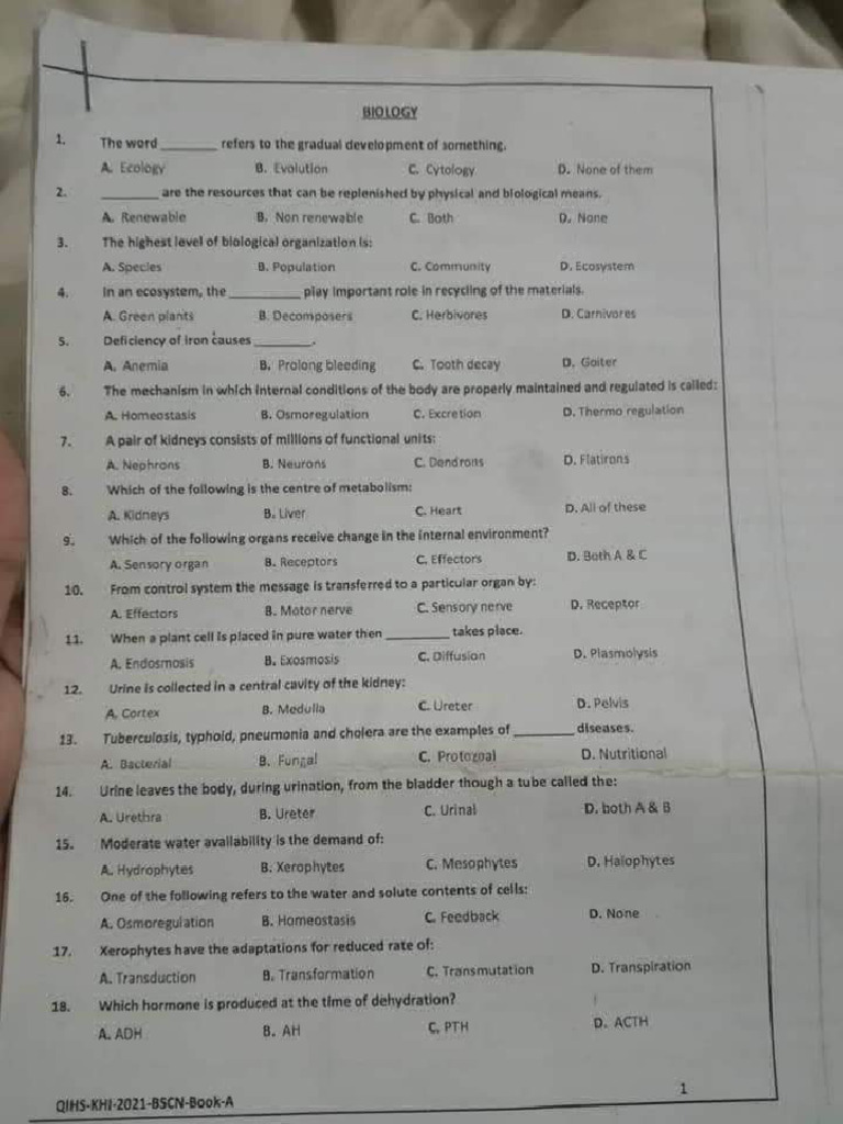 2k21 Nursing Past Paper | PDF