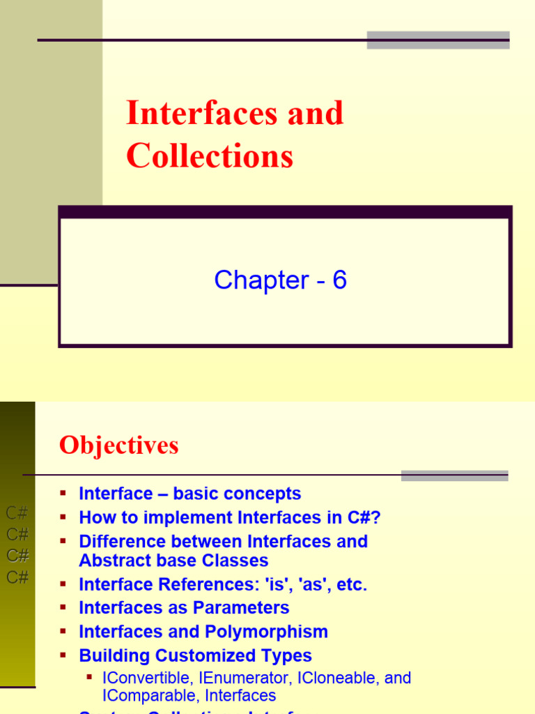 Terfaces And Collections Pdf C Sharp Programming Language Class Computer Programming