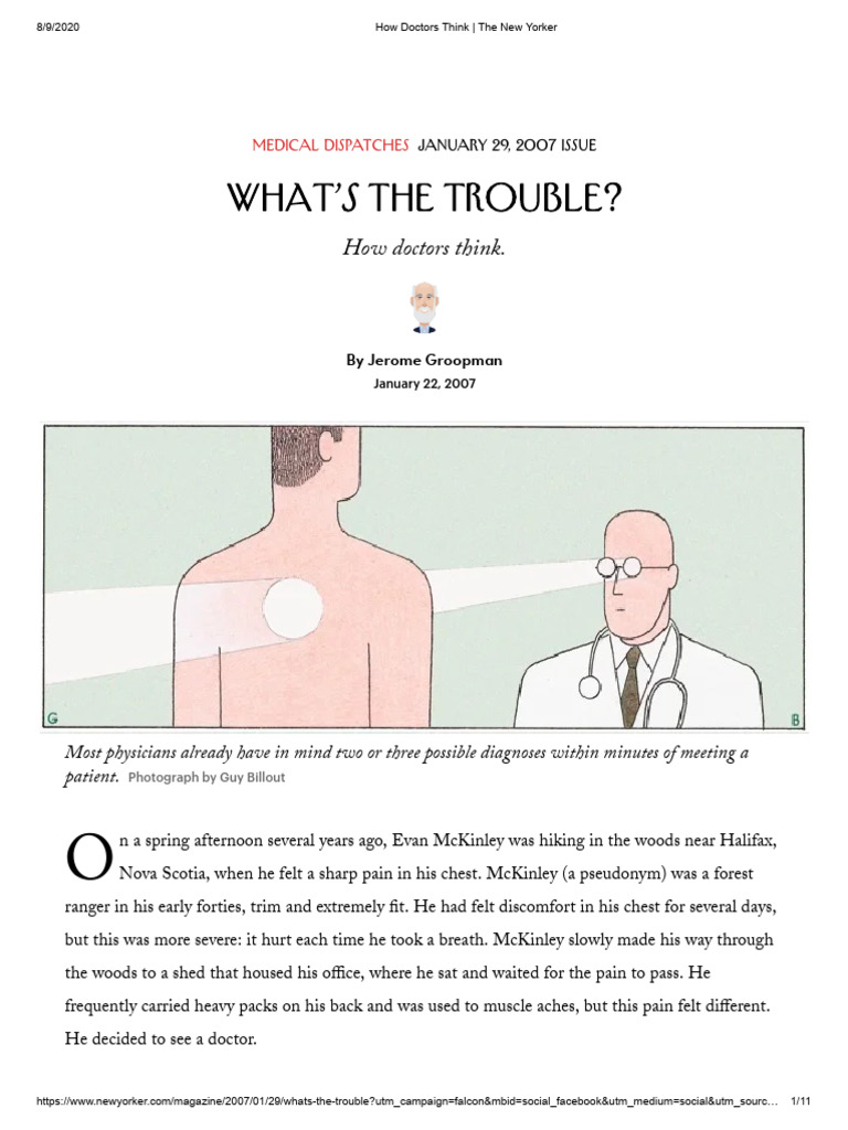 How Doctors Think - The New Yorker | PDF | Heart | Pneumonia
