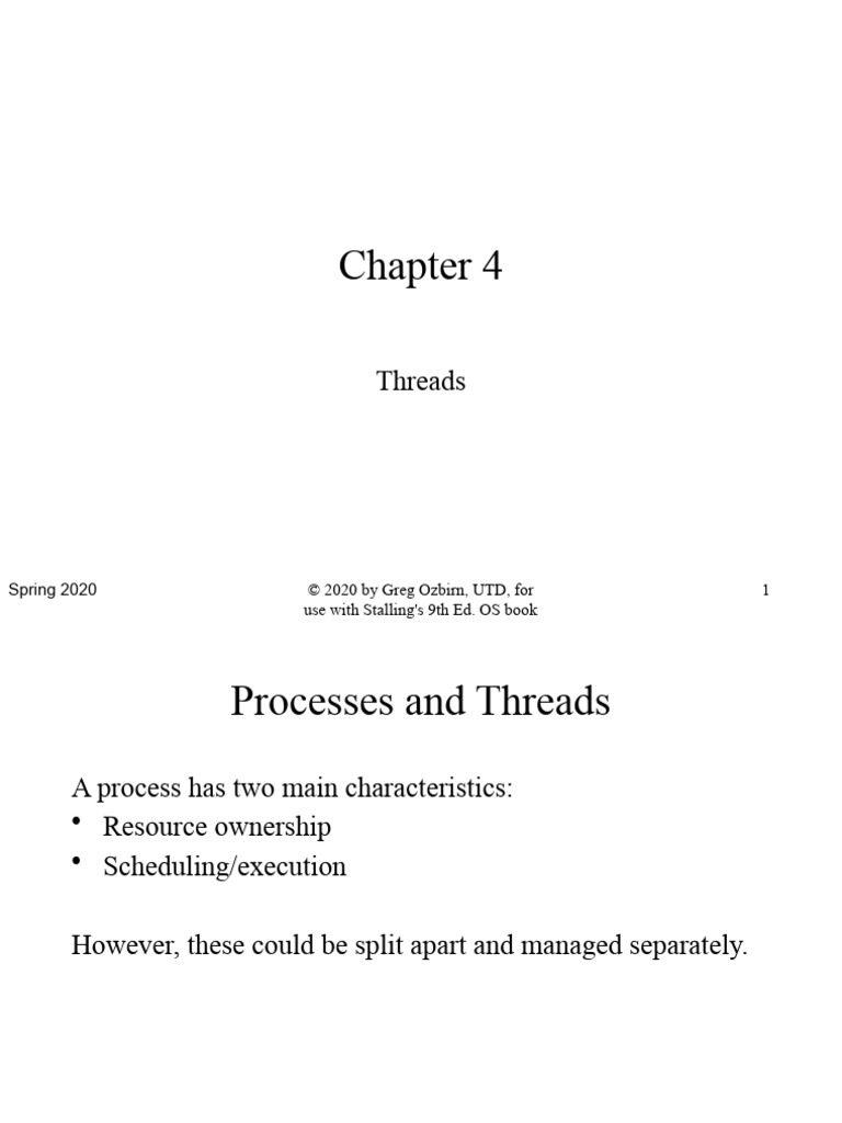 Chap 4 | PDF | Thread (Computing) | Process (Computing)