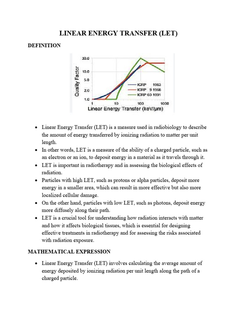 PHY 278 - Linear Energy Transfer | PDF | Radiation Therapy | Radiation