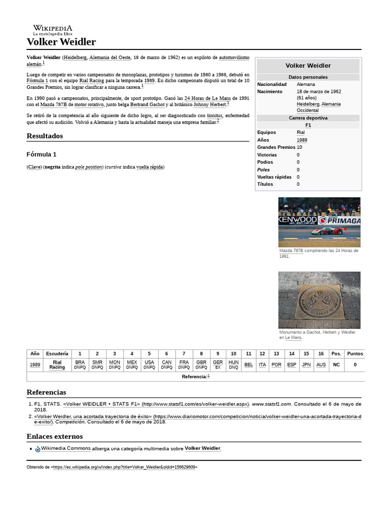 Volker Weidler | PDF | Competiciones de automovilismo | World World ...