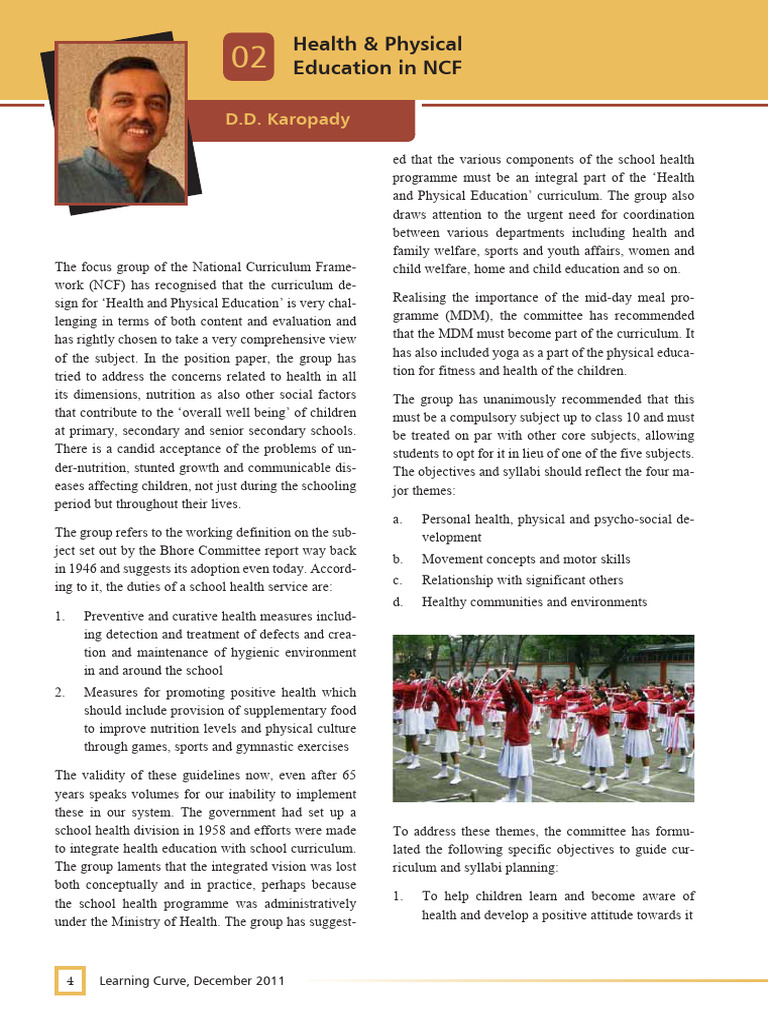 Health & Physical Education in NCF2011Issue XVII | PDF | Physical ...