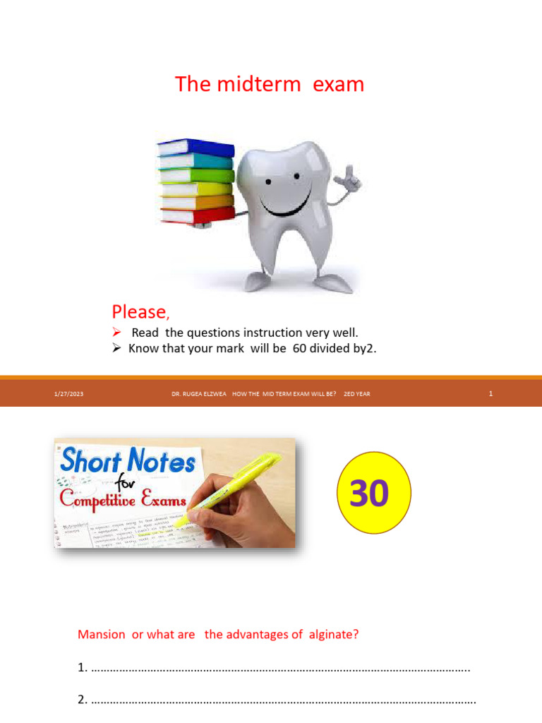 Midterm Exam Guidelines for 2nd Year | PDF