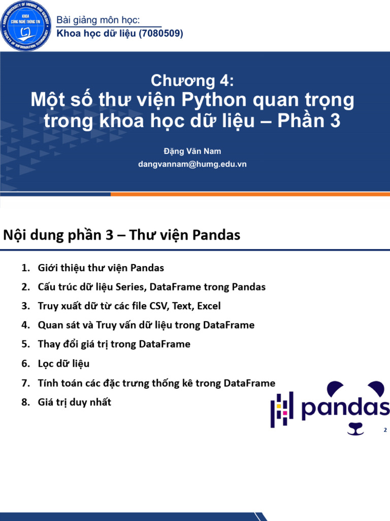 Chuong 4 Phan3 Pandas | PDF