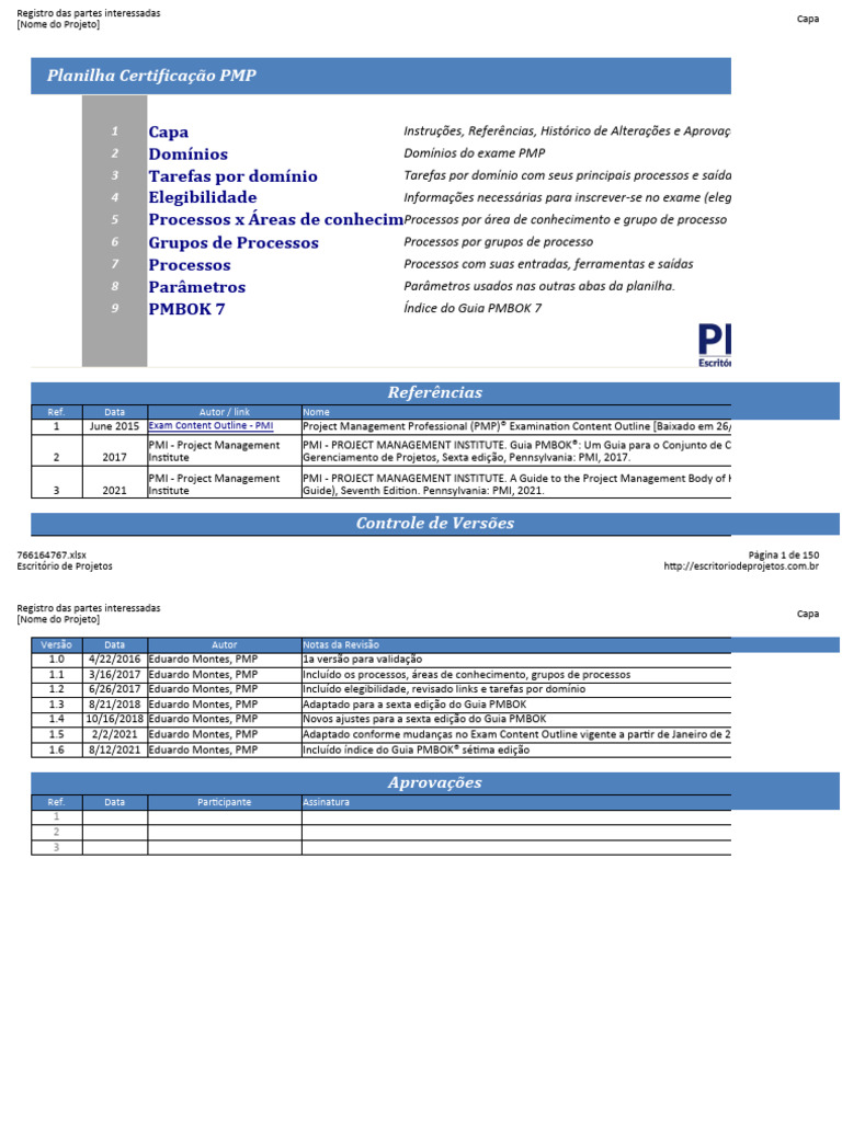 Planilha Certificacao PMP | PDF | Liderança | Governança