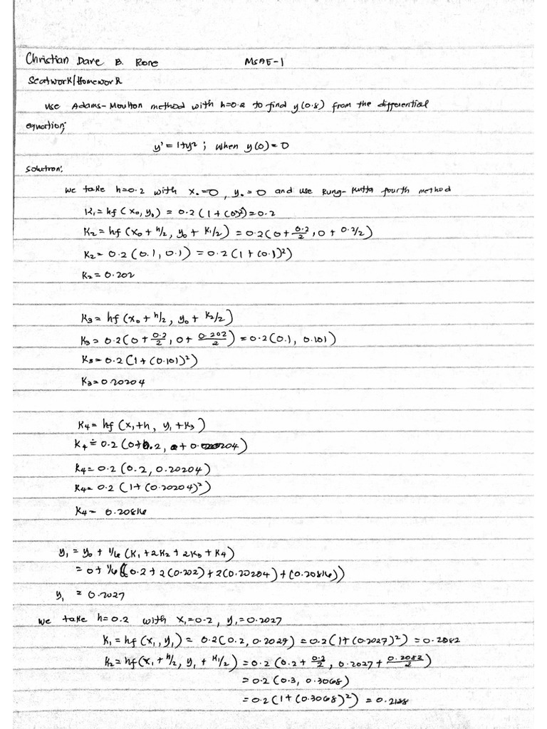 Adams-Moulton-Method-Solving | PDF Adams-Moulton-Method-Solving | PDF