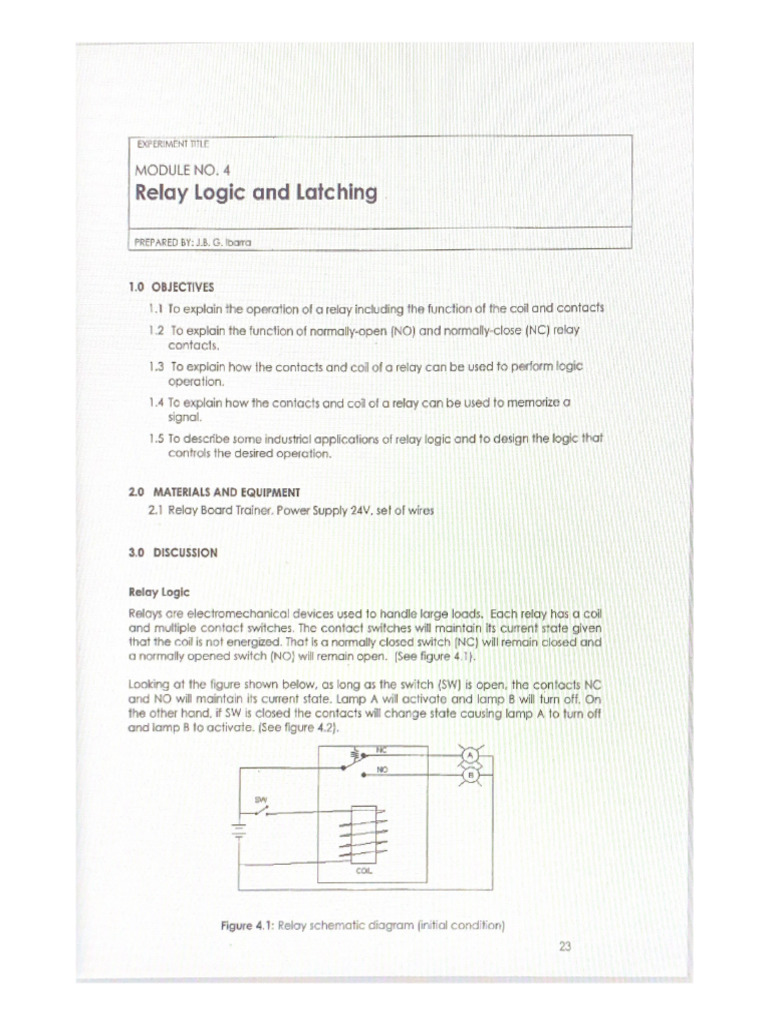 Relay Logic and Latching | PDF
