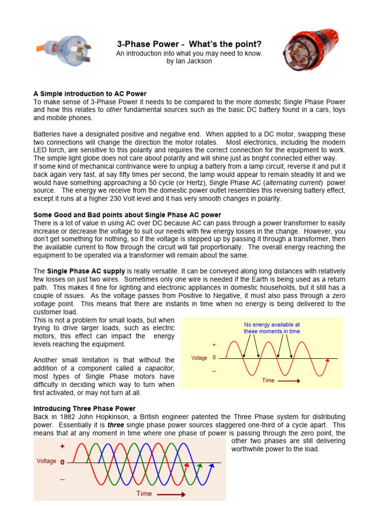 Benefits of 3 Phase Power | Download Free PDF | Alternating Current | Direct Current
