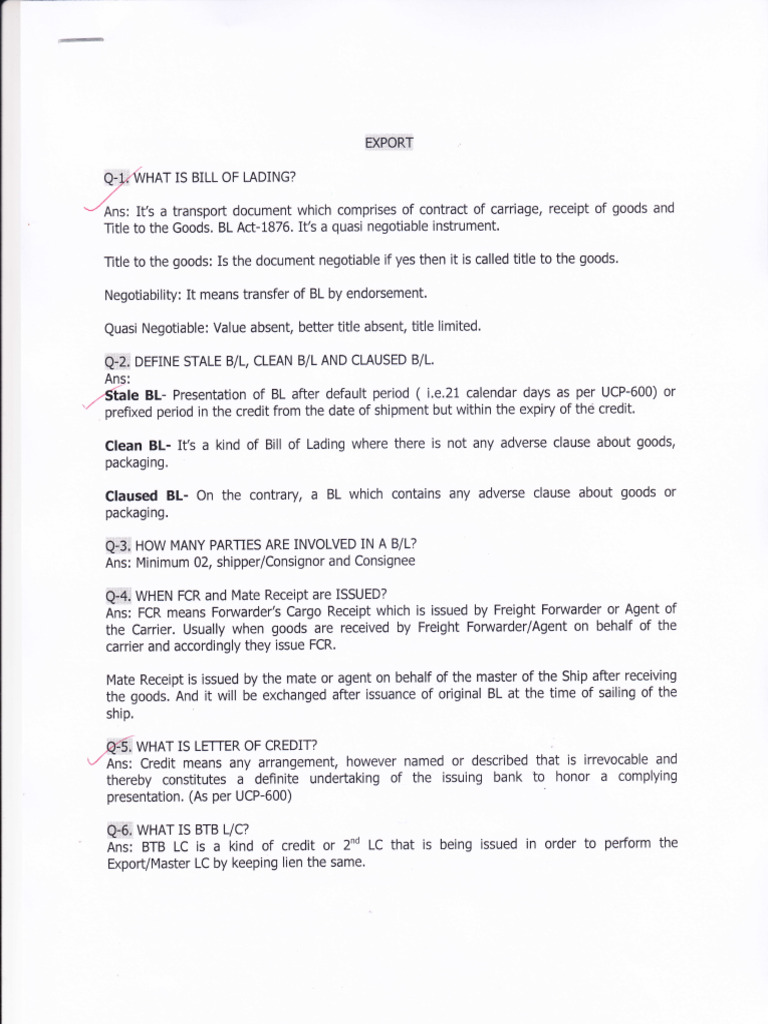 Foreign Exchange Questionnaire | PDF | Negotiable Instrument | Cheque