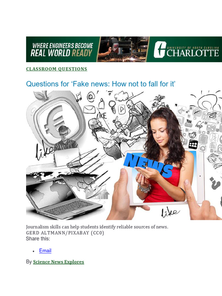 Classroom Questions on Fake News | PDF | Wellness
