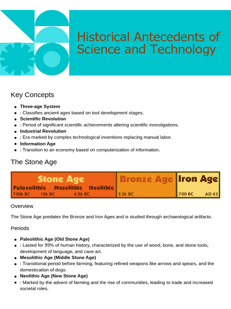 Historical Antecedents of Science and Technology | PDF | Social Science