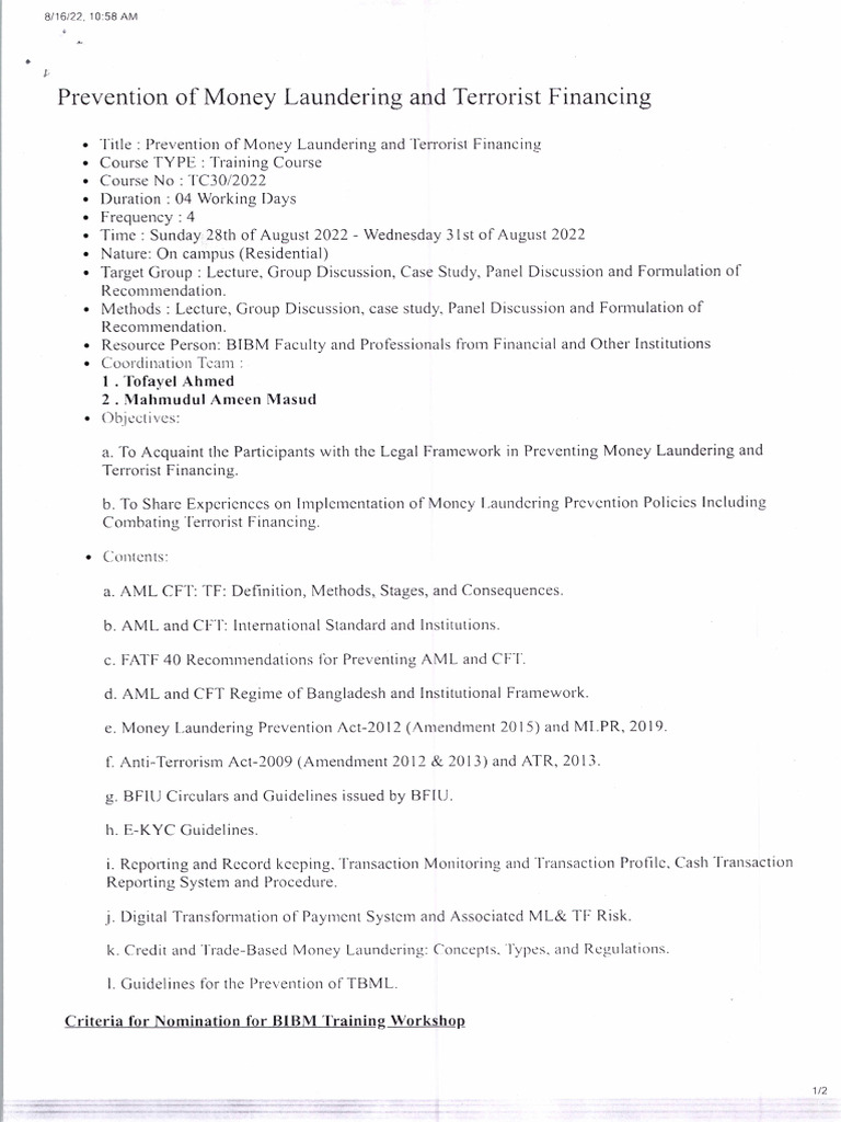 Training Course | PDF