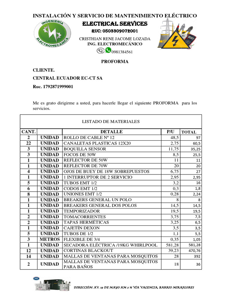 Proforma de Instalacion . Signed | PDF