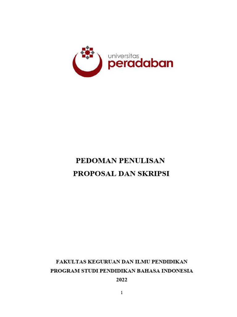 2022 - Pedoman Penulisan Proposal Dan Skripsi Pbin Up | PDF