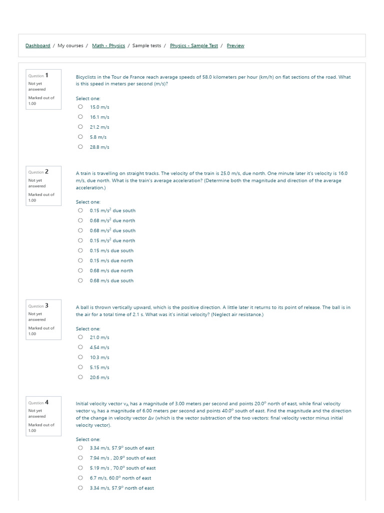 Physics 1 1 | PDF | Force | Acceleration