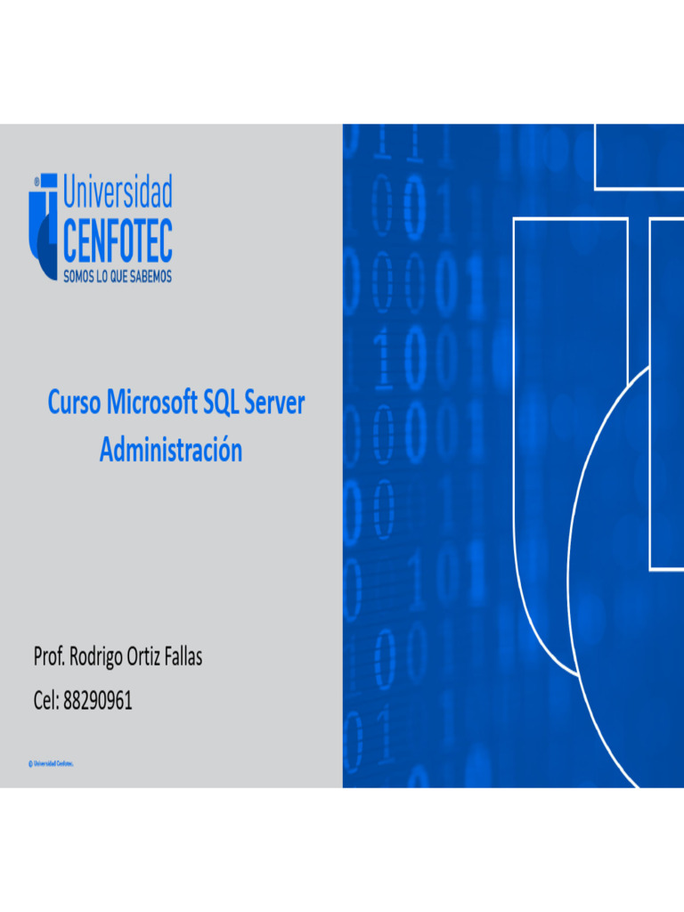 Curso Microsoft SQL Server Semana 1 | Descargar gratis PDF | Servidor SQL de Microsoft | SQL