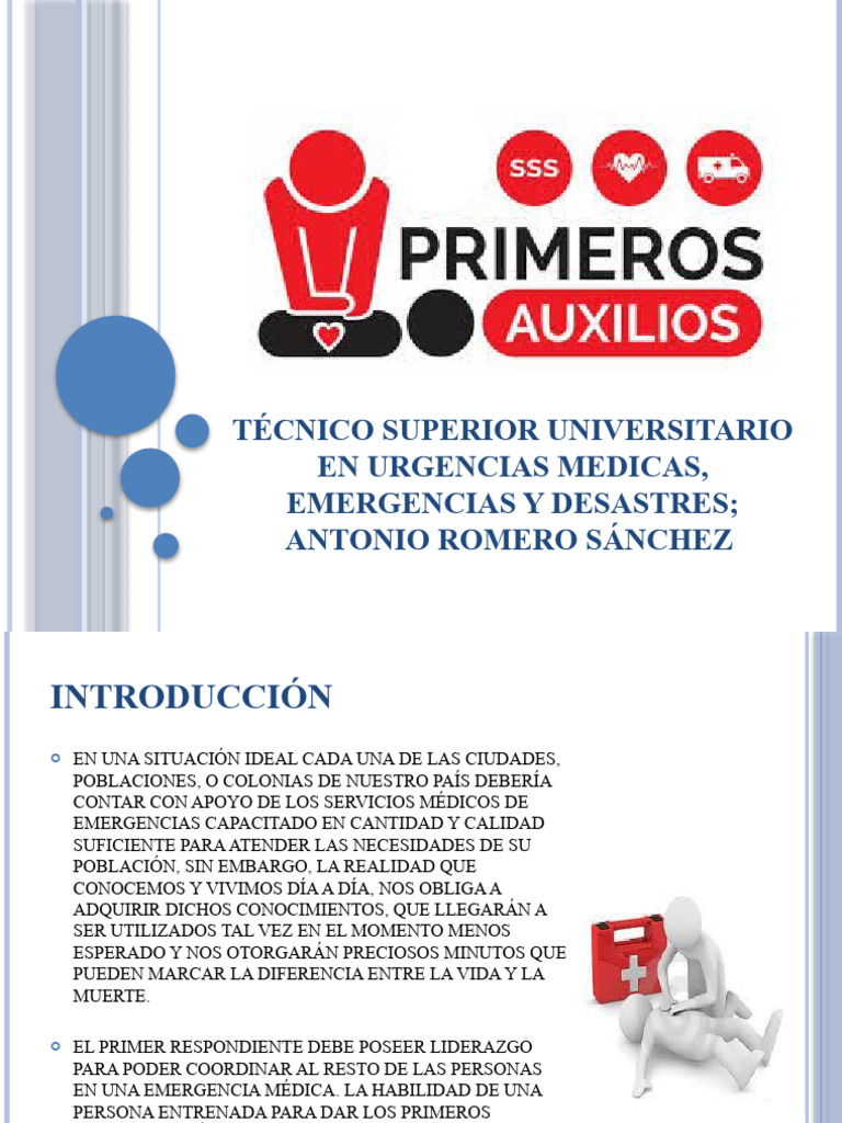 Curso de Primeros Auxilios | PDF | Reanimación cardiopulmonar | Quemar