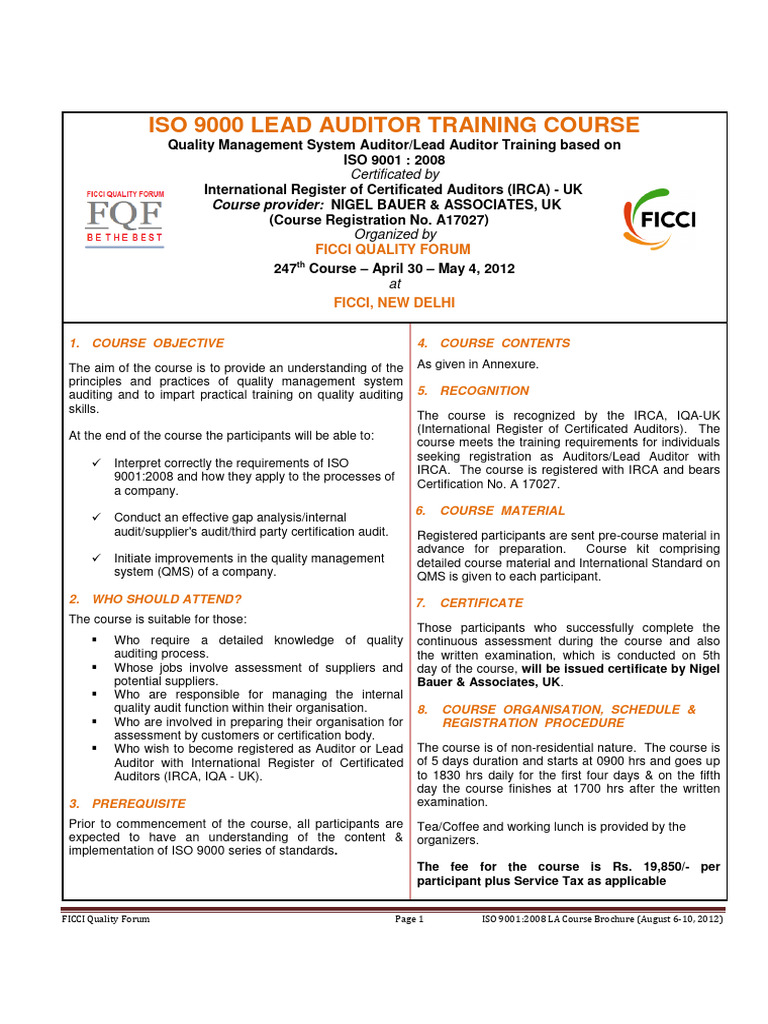 Brochure | PDF | Audit | Iso 9000