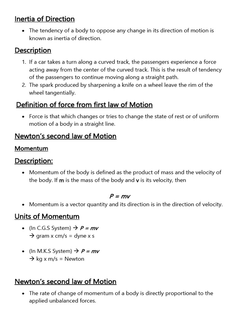 Inertia of Direction | Download Free PDF | Force | Momentum