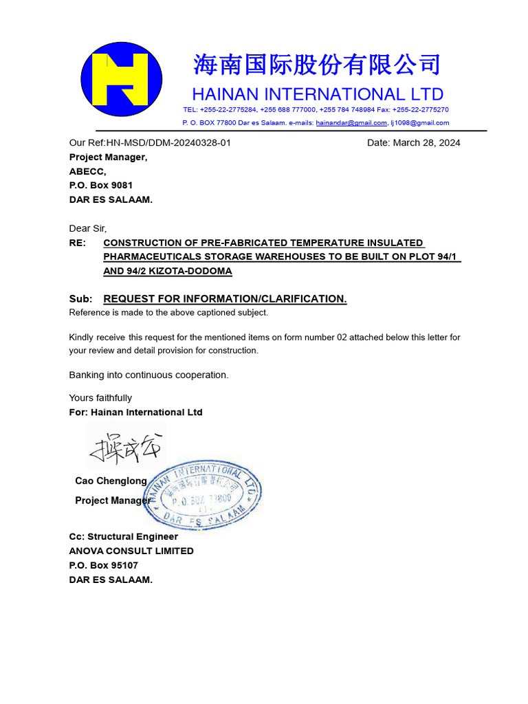 HN 28-03-2024 Request For Information | PDF | Building Engineering ...