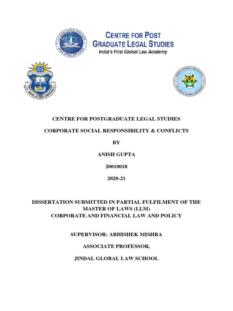 Anish Gupta 20010018 Final Submission | PDF | Corporate Social Responsibility | Business