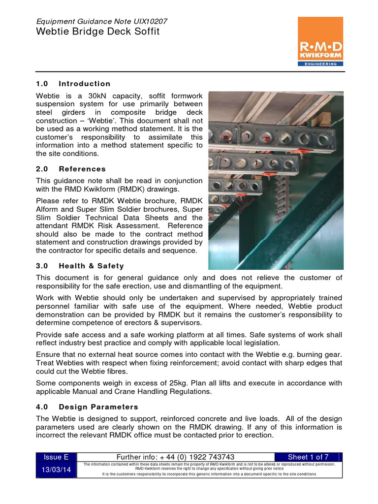 Webtie Bridge Deck Soffit Guidelines | PDF | Crane (Machine) | Nut ...