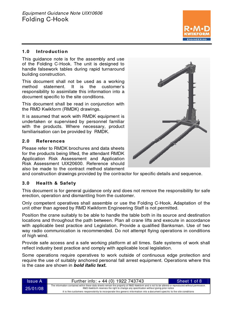 Folding C-Hook | PDF | Crane (Machine) | Occupational Safety And Health
