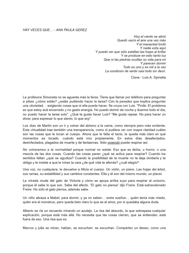 Hay Veces Que - Ana Paula Gerez | PDF Hay Veces Que - Ana Paula Gerez | PDF