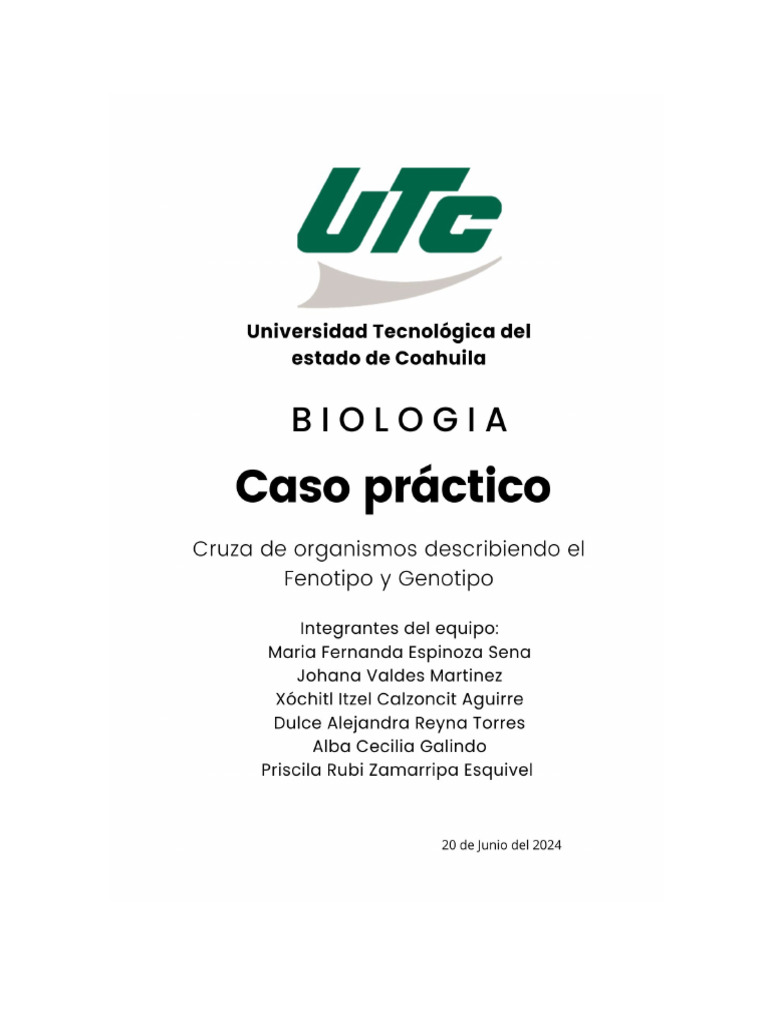 Caso Practico U2 | PDF | Biología Celular) | Genética