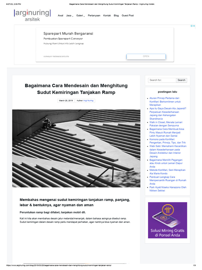 Cara Mendesain Dan Menghitung Kemiringan Ramp | PDF