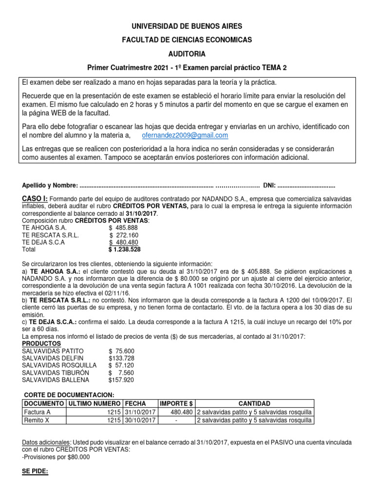 1P 2021 TEMA 2 Practico | PDF | Cheque | Bancos