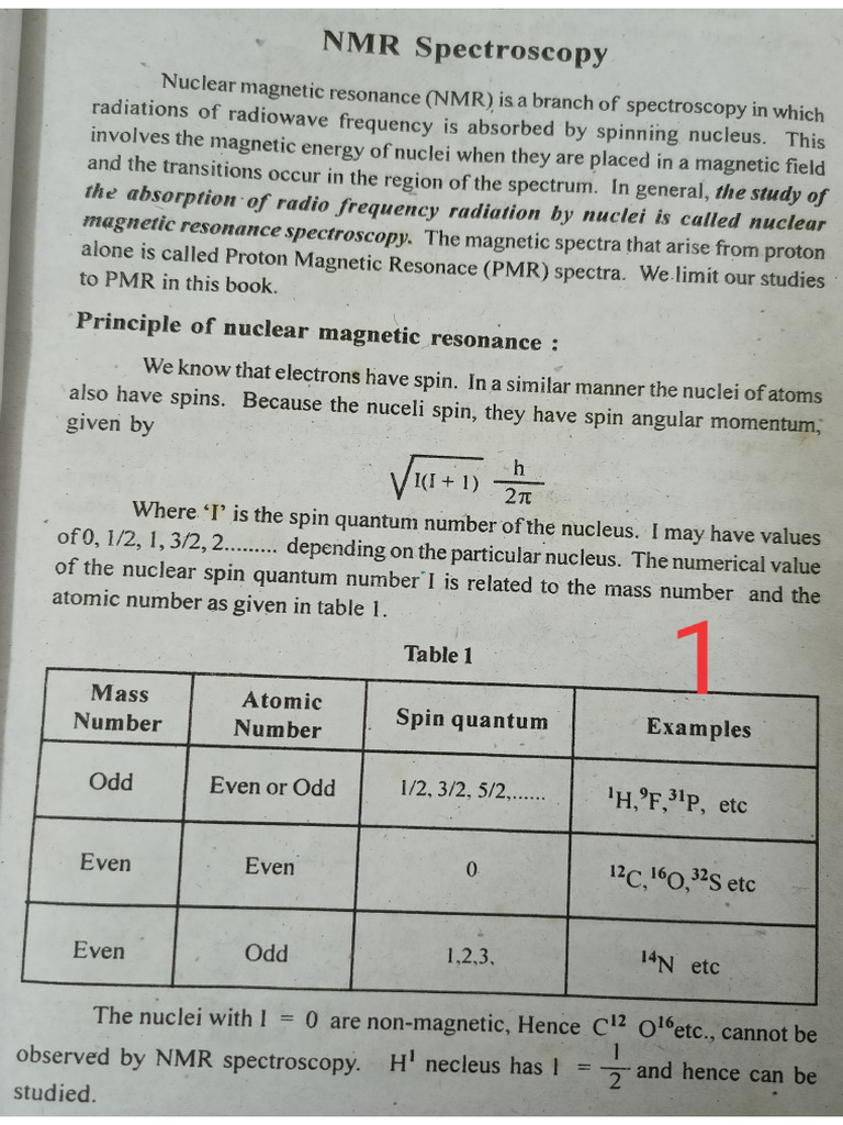 NMR Spectroscopy Notes | PDF