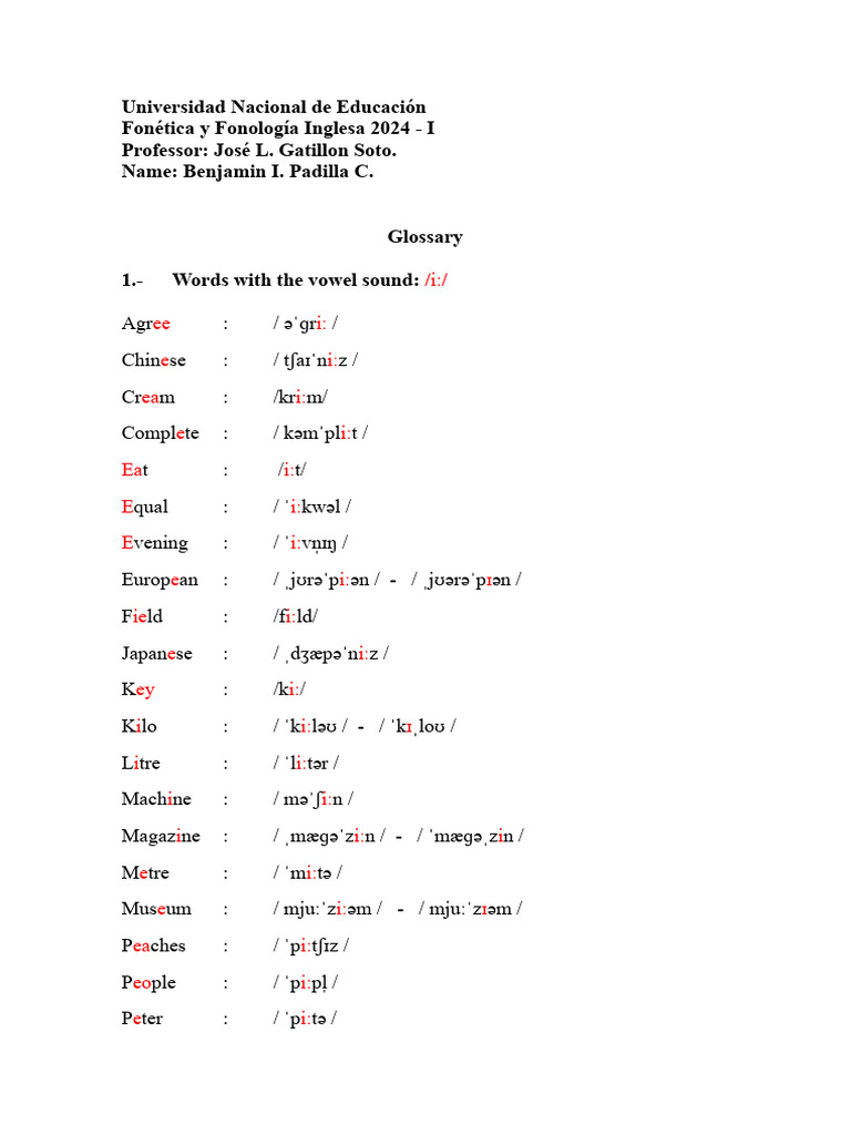 GLOSSARY | PDF | Foreign Language Studies