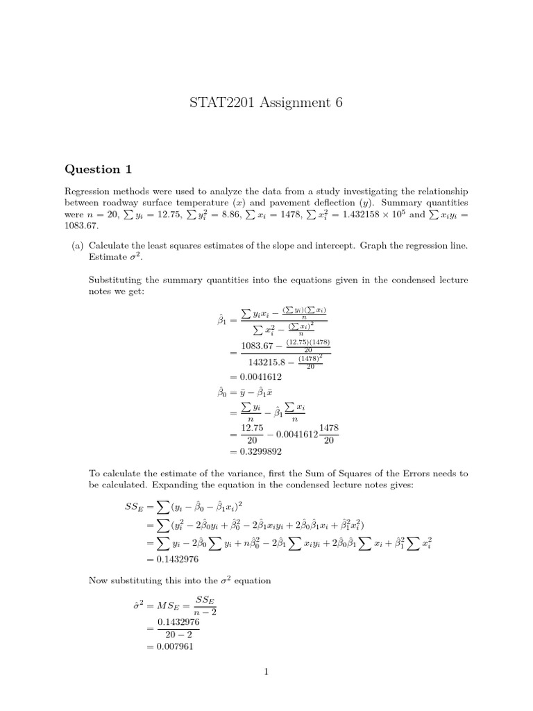 Assighnment 2 | PDF | Errors And Residuals | Regression Analysis