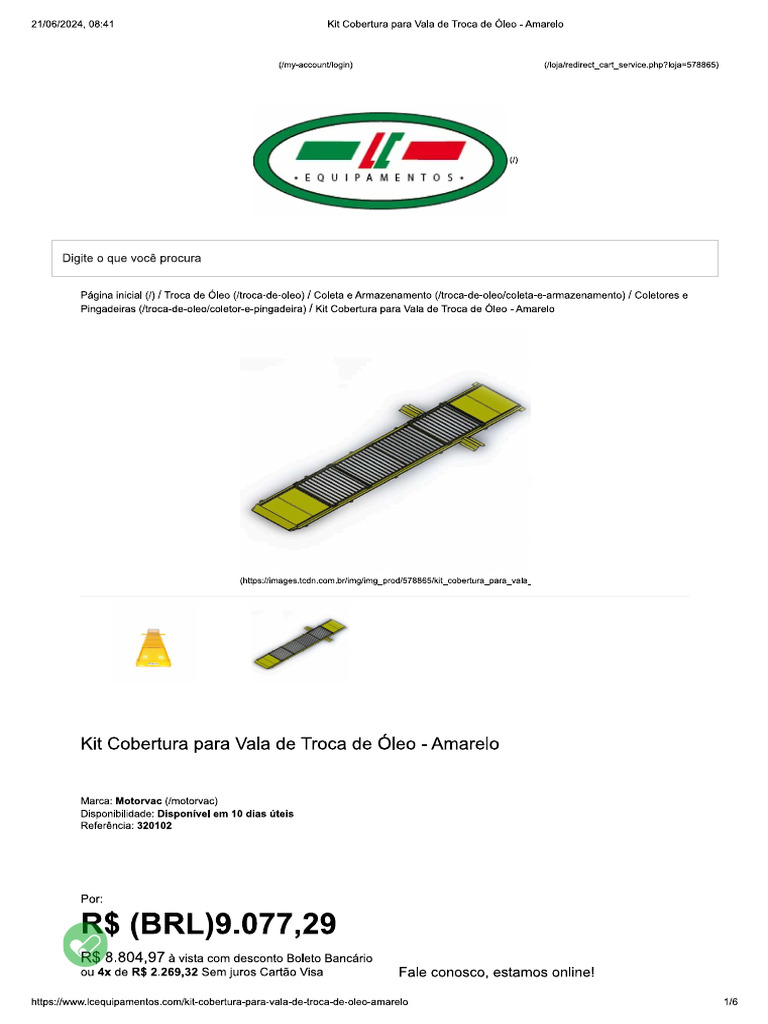 Kit Cobertura para Troda de Oleo | PDF