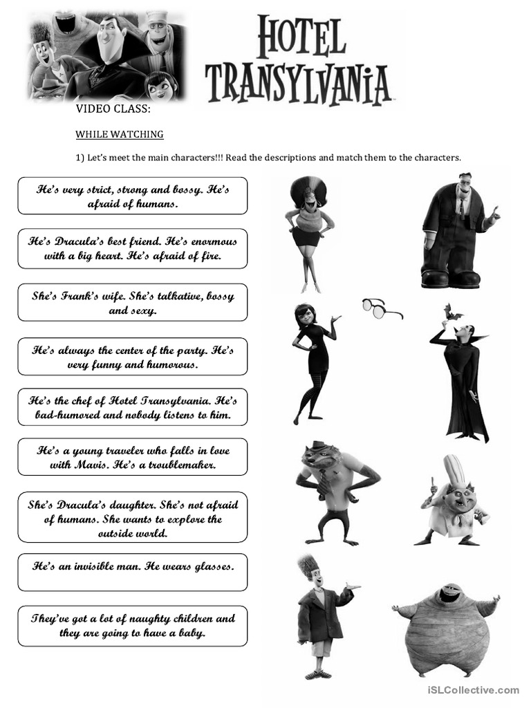 Hotel Transylvania Worksheet | PDF