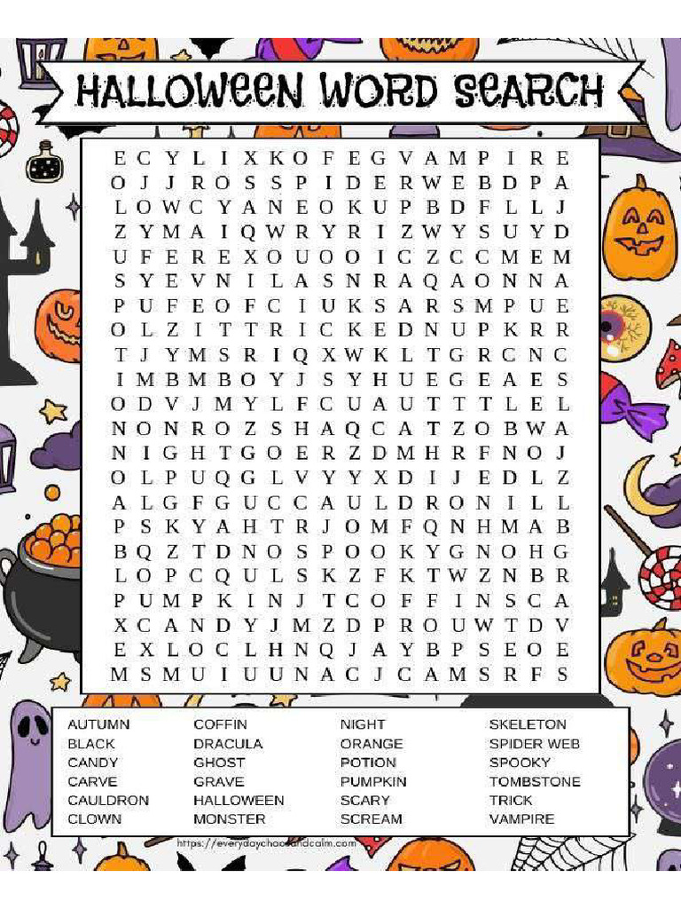 Halloween Word Searches Worksheet | PDF